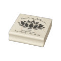 Elegant Lotus Flower Custom Name Return Address Rubber Stamp | Zazzle