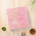 Elegant Lotus Flower Illustration - Personalized 3 Ring Binder | Zazzle