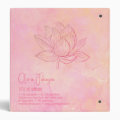 Elegant Lotus Flower Illustration - Personalized 3 Ring Binder | Zazzle