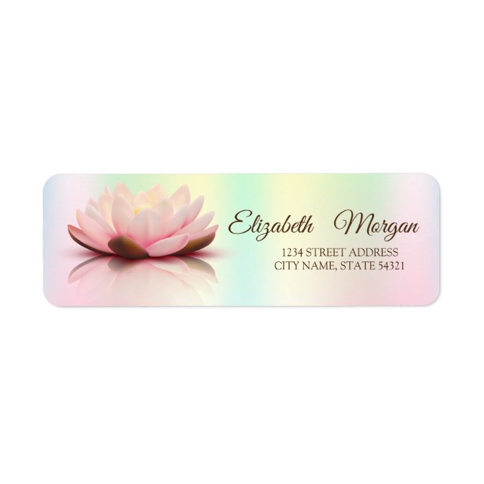 Elegant Lotus Holographic iridescent Address Label | Zazzle.com