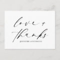 Elegant Love and Thanks Script Photo Wedding Postcard | Zazzle