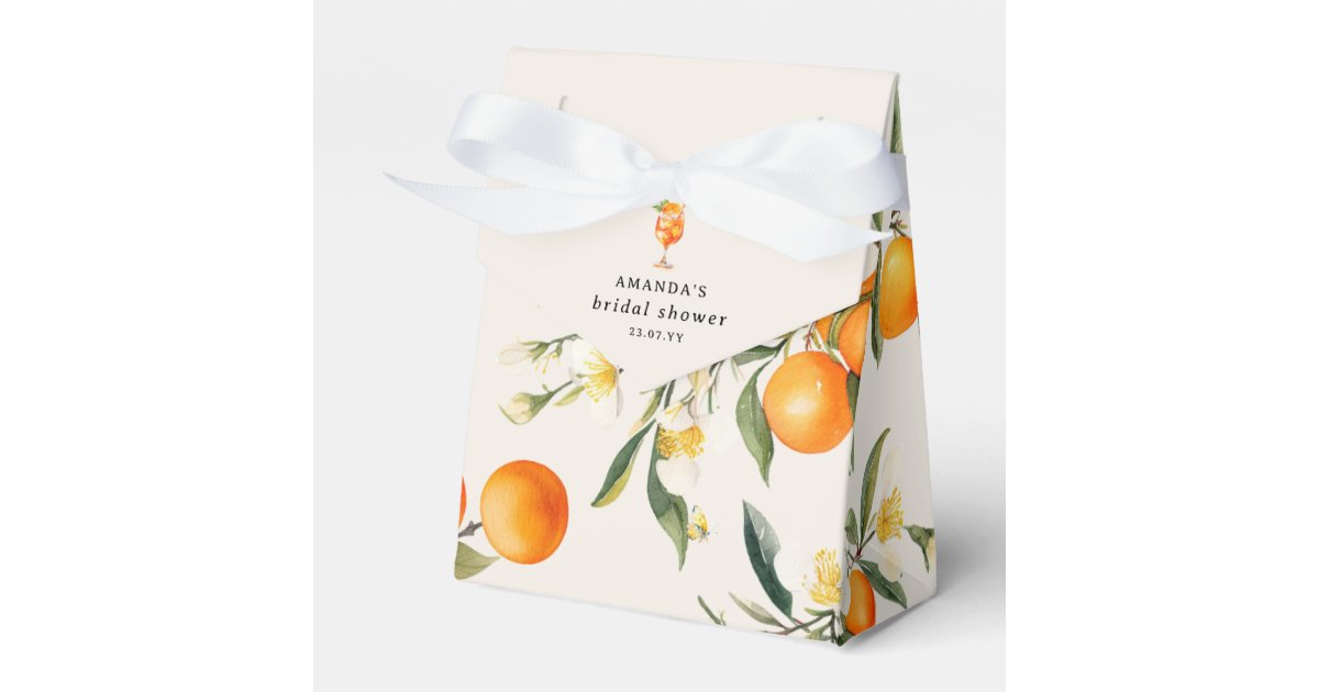 Elegant Love at First Spritz' Bridal Shower Favor Boxes | Zazzle