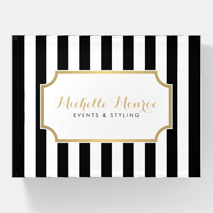Elegant Luxe Bold Black and White Stripes Paperweight | Zazzle.com