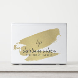 ELEGANT LUXE GOLD FOIL BRUSH STROKE CALLIGRAPHY HP LAPTOP SKIN | Zazzle