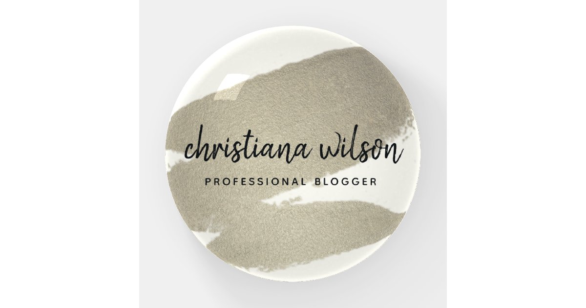 ELEGANT LUXE SILVER FOIL BRUSH STROKE CALLIGRAPHY PAPERWEIGHT | Zazzle