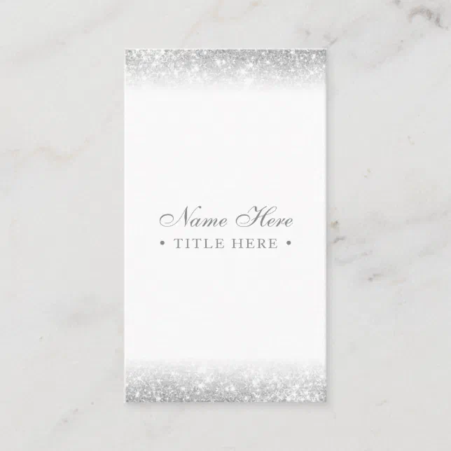 Elegant Luxe Silver Vertical Business Card | Zazzle