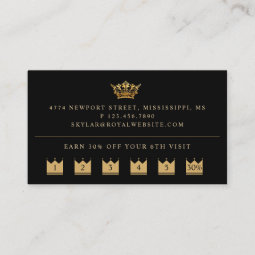 Elegant Luxurious Regal Royal Gold Crown Loyalty Card | Zazzle