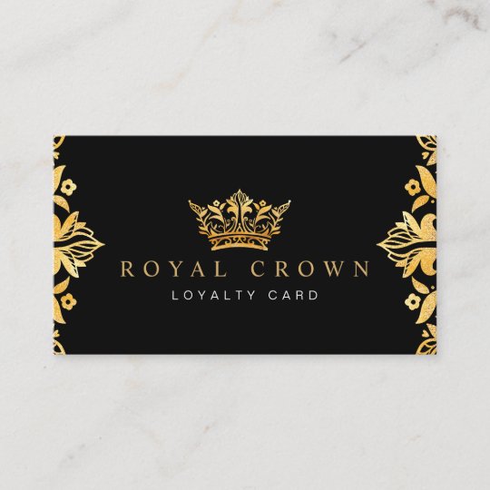 Elegant Luxurious Regal Royal Gold Crown Loyalty Card | Zazzle.com