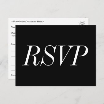 Elegant & Luxurious "RSVP" Postcard | Zazzle