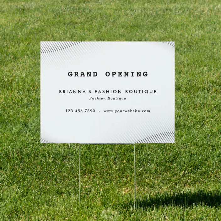 Elegant Luxury Boutique White Gold Business Yard Sign | Zazzle