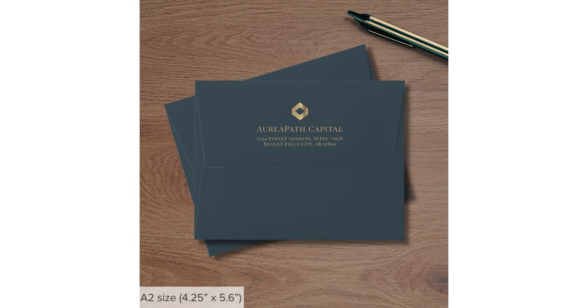 Elegant Luxury Business Logo Note Card Envelope | Zazzle