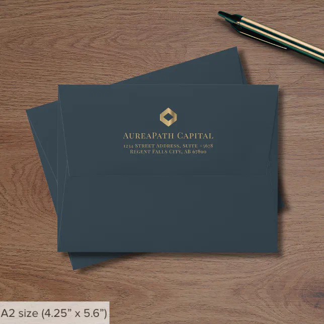 Elegant Luxury Business Logo Note Card Envelope | Zazzle