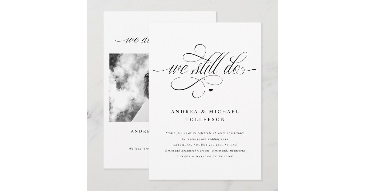 Elegant Luxury Calligraphy Wedding Vow Renewal Invitation | Zazzle