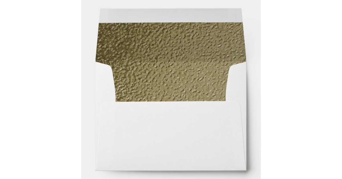 Elegant Luxury | Champagne Gold Metal 5x7 Wedding Envelope | Zazzle
