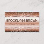 Elegant Luxury Copper Luxe Border Glitter Stars Business Card | Zazzle