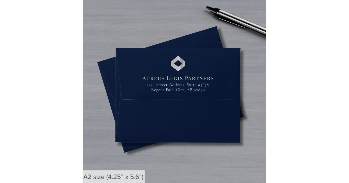 Elegant Luxury Custom Logo Note Card Envelope | Zazzle