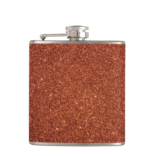 Elegant Luxury Faux Glitter Pink Rose Gold Flask | Zazzle.com