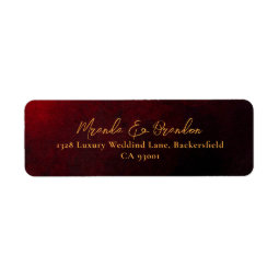 Elegant Luxury Gold Black Red Wedding Address Label | Zazzle