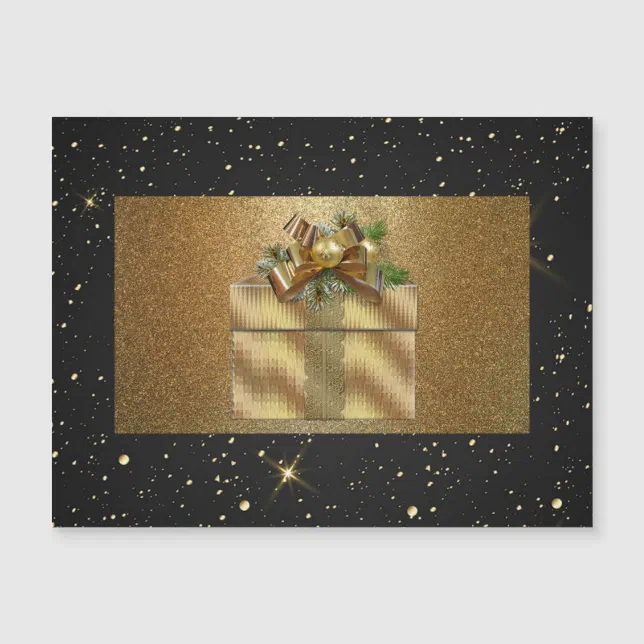 Elegant,Luxury,Gold Glitter,Christmas Box | Zazzle