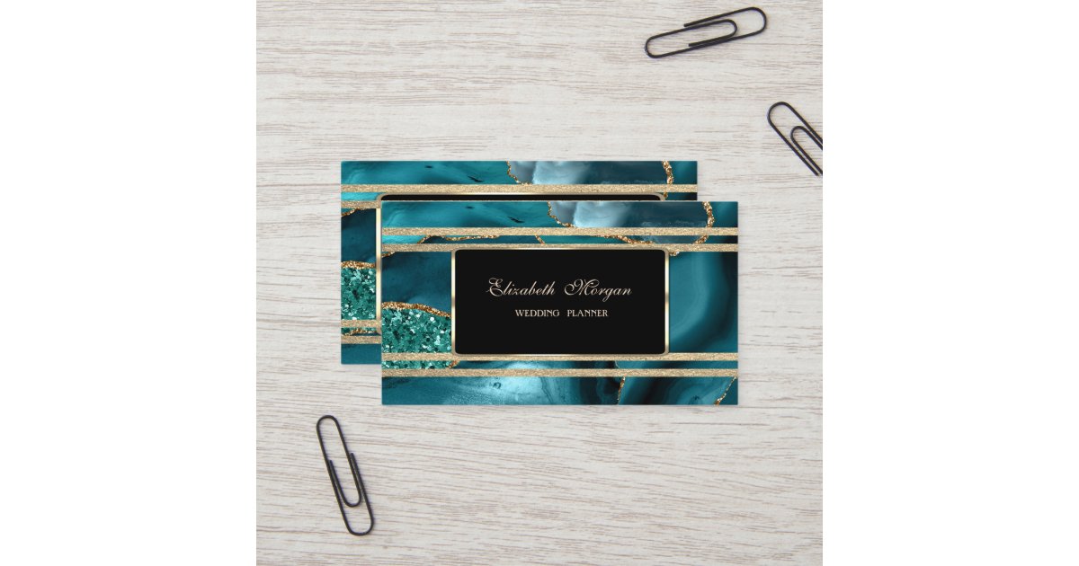 Elegant Luxury Gold Glittery Stripes Emerald Green Business Card | Zazzle