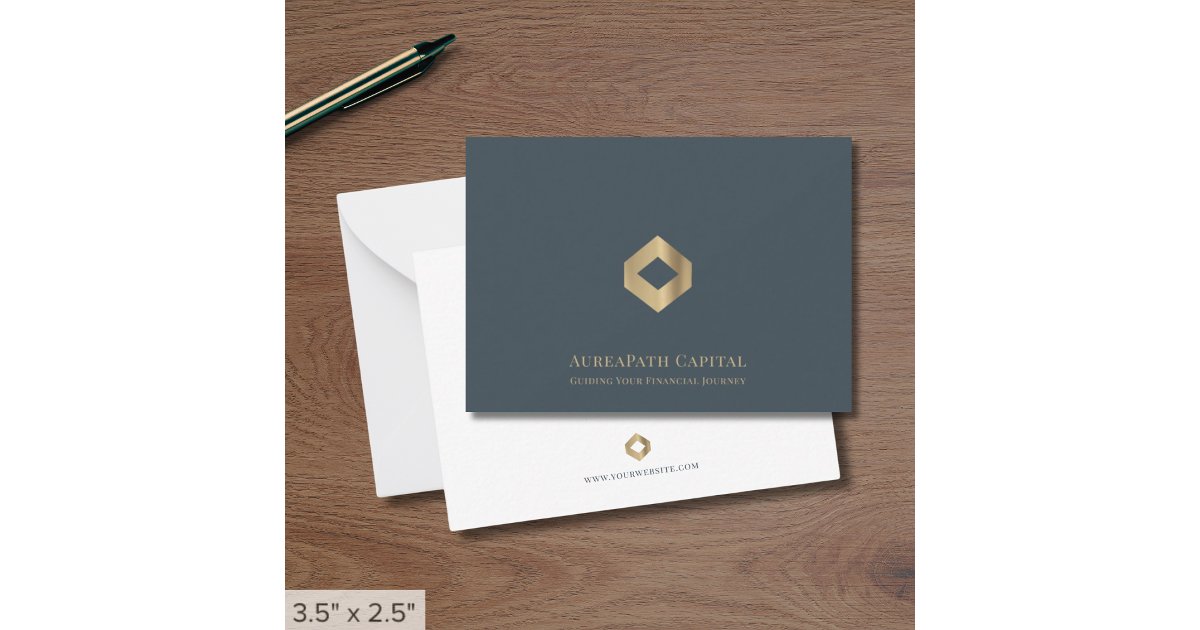 Elegant Luxury Gold Logo Note Card | Zazzle