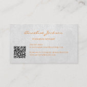 Elegant luxury gold white monogram QR code Business Card | Zazzle