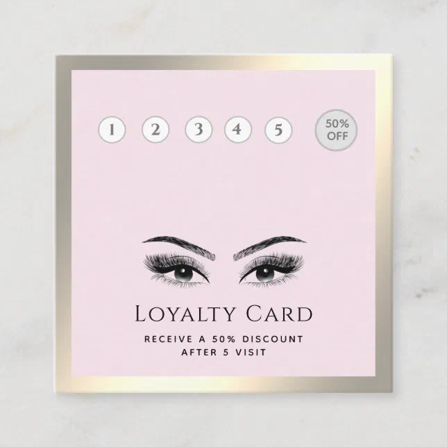 Elegant luxury lashes makeup eye aftercare loyalty card | Zazzle