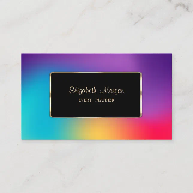 Elegant Luxury Modern Colorful Holographic Business Card | Zazzle