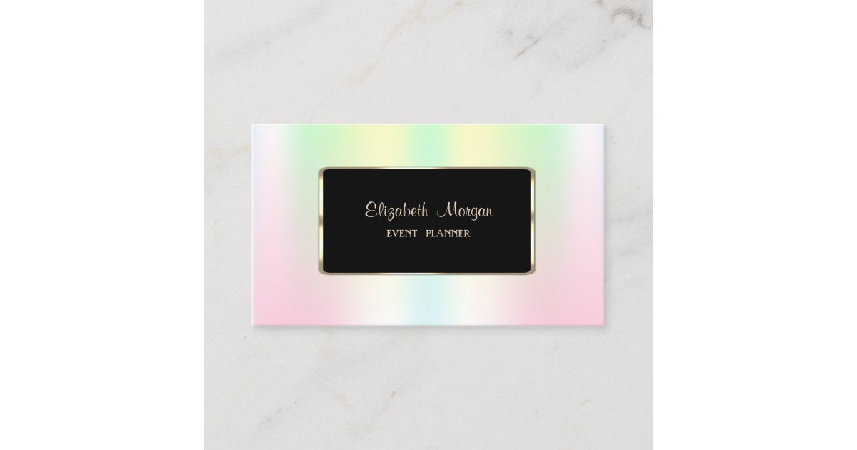 Elegant Luxury Modern Holographic Iridescent Business Card | Zazzle