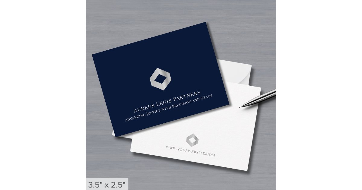 Elegant Luxury Silver Logo Note Card | Zazzle