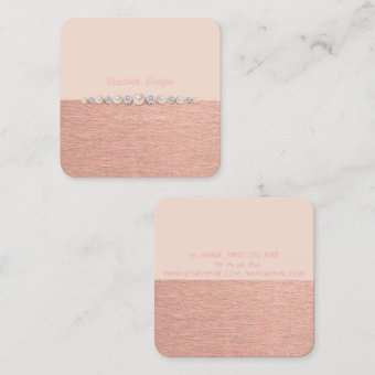 Elegant Luxury Simple ,Diamonds,Pearls Square Business Card | Zazzle