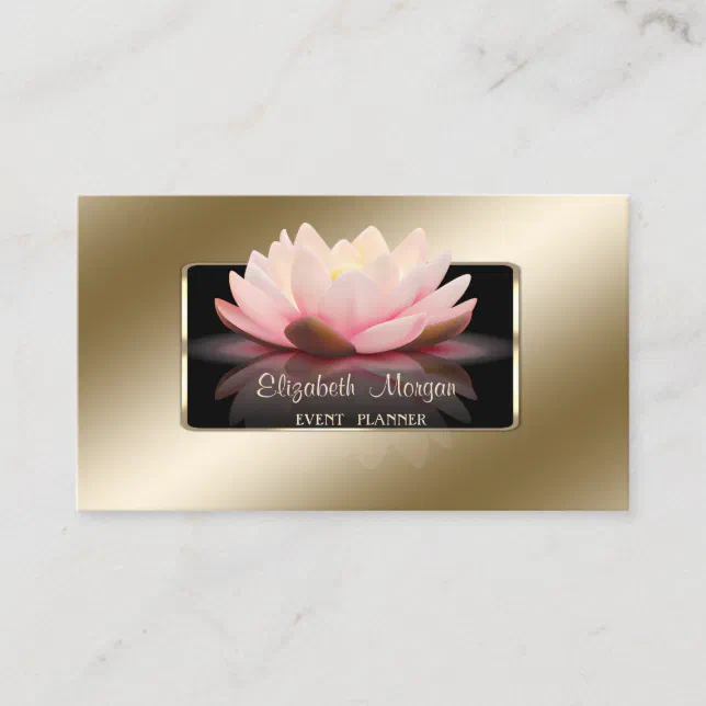 Elegant Luxury Stylish,Modern,Black Frame,Lotus Business Card | Zazzle