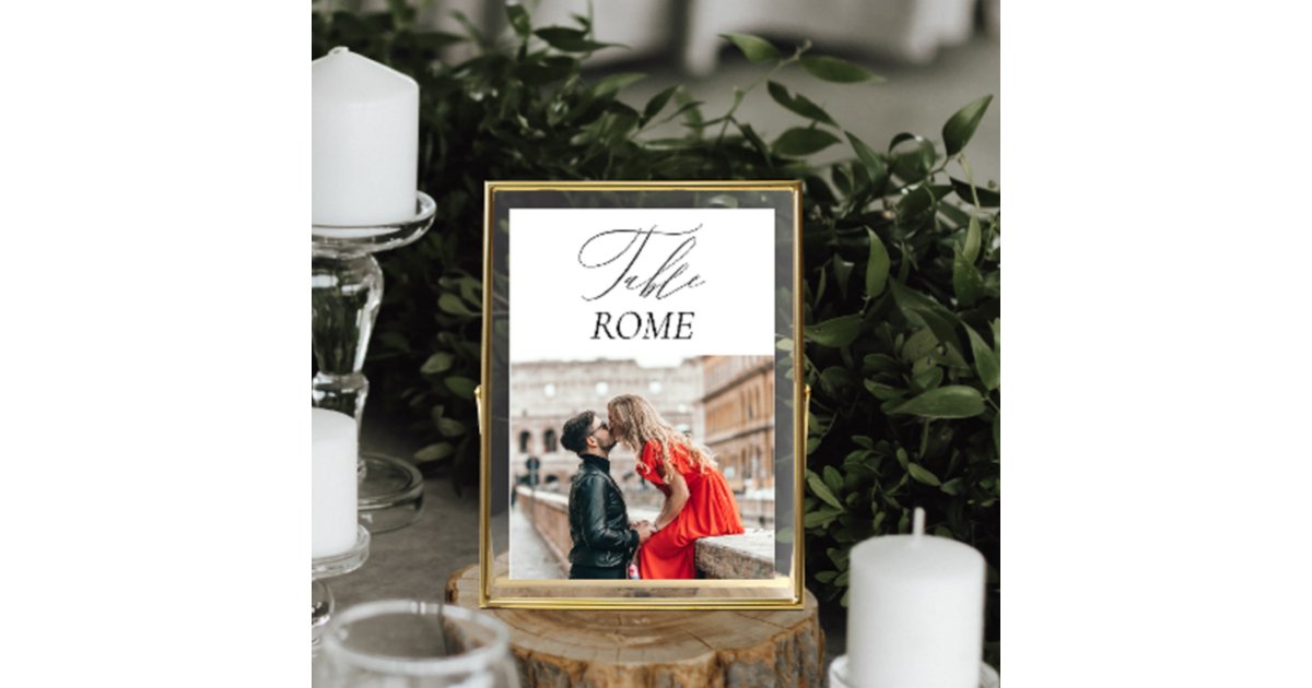 Elegant Luxury Travel Destination Wedding Table Number | Zazzle