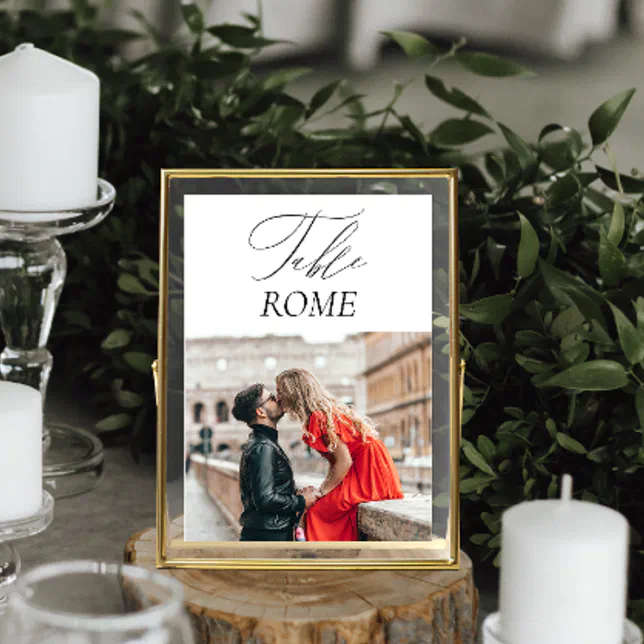 Elegant Luxury Travel Destination Wedding Table Number | Zazzle