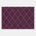 Elegant Luxury Vintage Jewel Tones Argyle Pattern Wrapping Paper Sheets ...