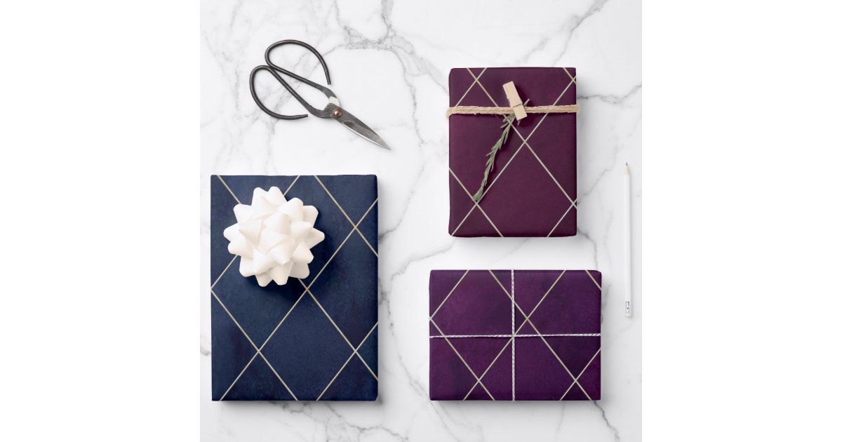 Elegant Luxury Vintage Jewel Tones Argyle Pattern Wrapping Paper Sheets ...