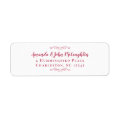Elegant Magenta Red Calligraphy Return Address Label | Zazzle