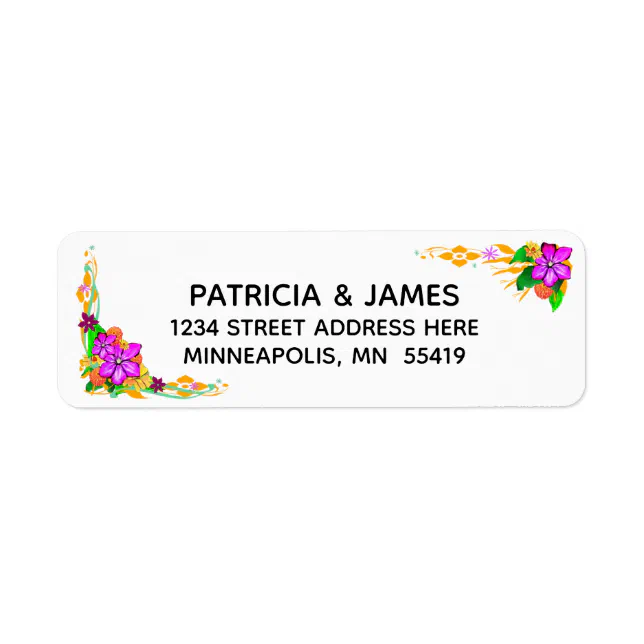 Elegant, Magical, & Bold Floral Border Address Label | Zazzle