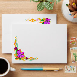 Elegant, Magical, & Bold Floral Envelope | Zazzle