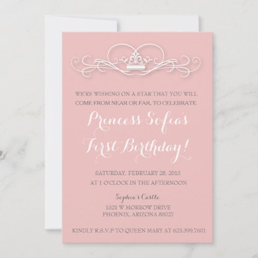 Elegant Magical Princess Pink Tiara Invite | Zazzle