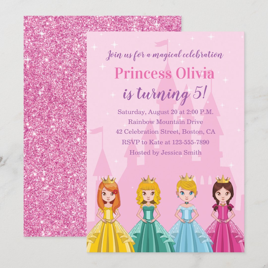 Elegant Magical Royal Princess Girl Birthday Party Invitation | Zazzle