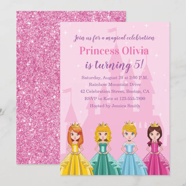 Elegant Magical Royal Princess Girl Birthday Party Invitation | Zazzle