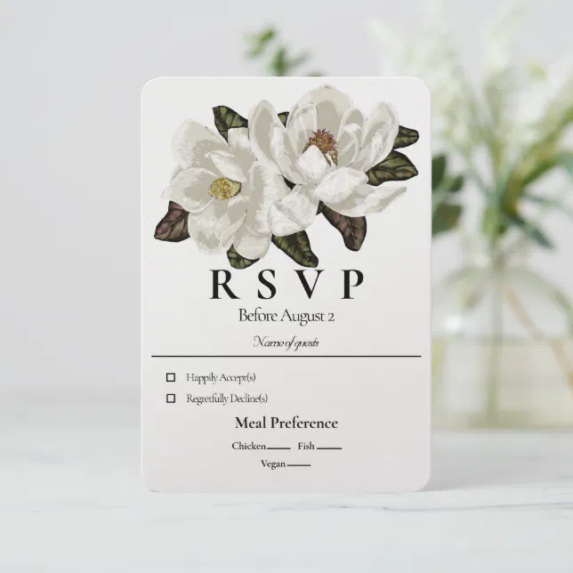 Elegant Magnolia blossoms Card | Zazzle