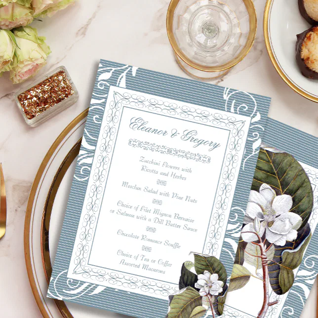 Elegant Magnolia Custom Wedding Menus | Zazzle