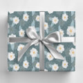 Elegant Magnolia Floral White Polka Dot Wrapping Paper | Zazzle