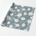 Elegant Magnolia Floral White Polka Dot Wrapping Paper | Zazzle