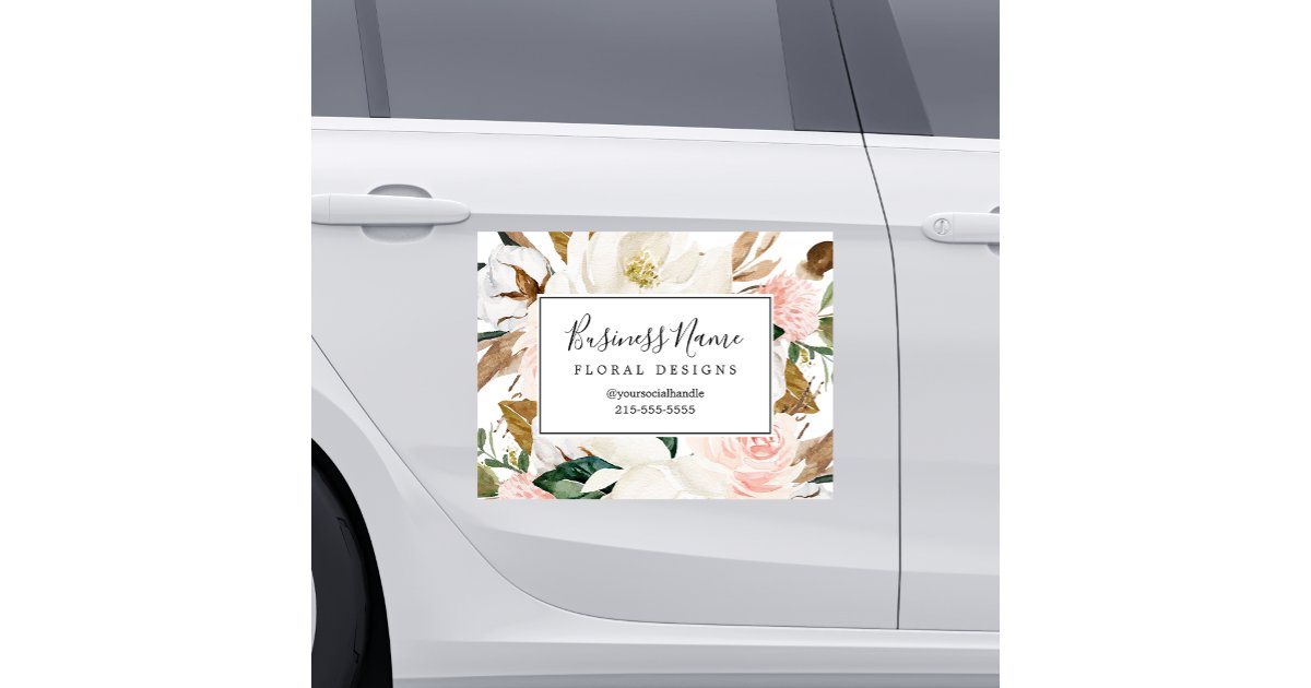 Elegant Magnolia Flower Business Car Magnet | Zazzle