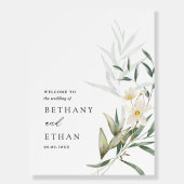 Elegant Magnolia Greenery Wedding Welcome Sign | Zazzle