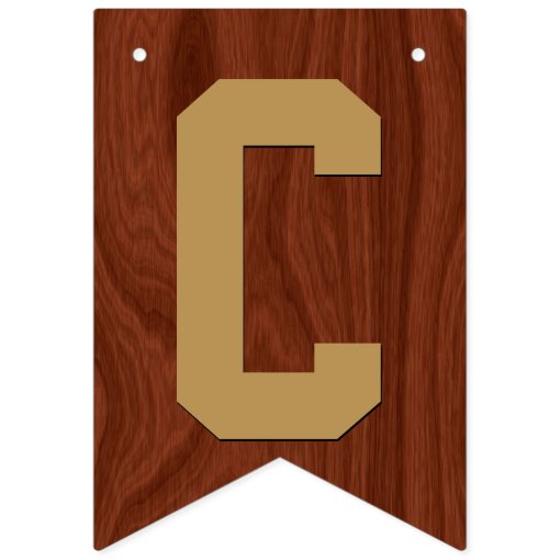 Elegant Mahogany Wood Gold Letters Congratulations Bunting Flags | Zazzle