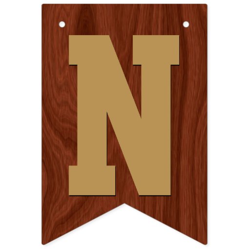 Elegant Mahogany Wood Gold Letters Congratulations Bunting Flags | Zazzle